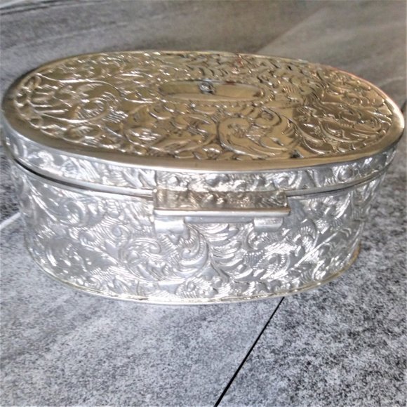 Storage & Organization | Small Oval Silver Plated Trinket Box | Poshmark